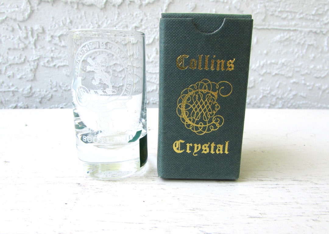 Vintage Souvenir Crystal Shot Glass - Scotland Shot Glass - Collins ...