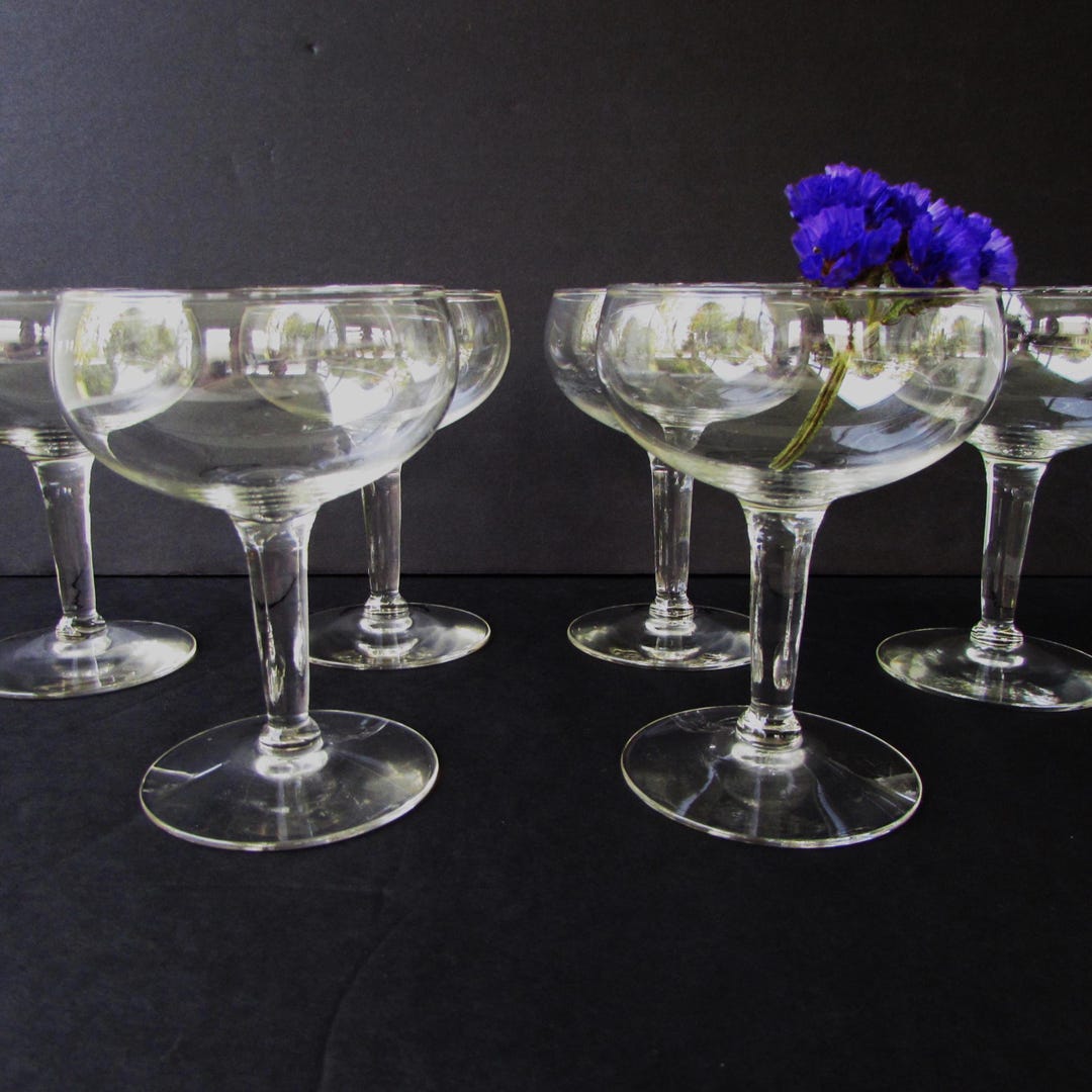 Vintage Coupe Champagne Glasses - Set of 6 - Mid Century Barware - Etsy