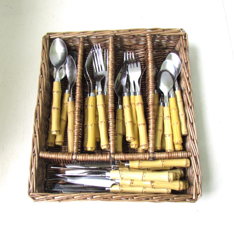 Bamboo Flatware - Etsy