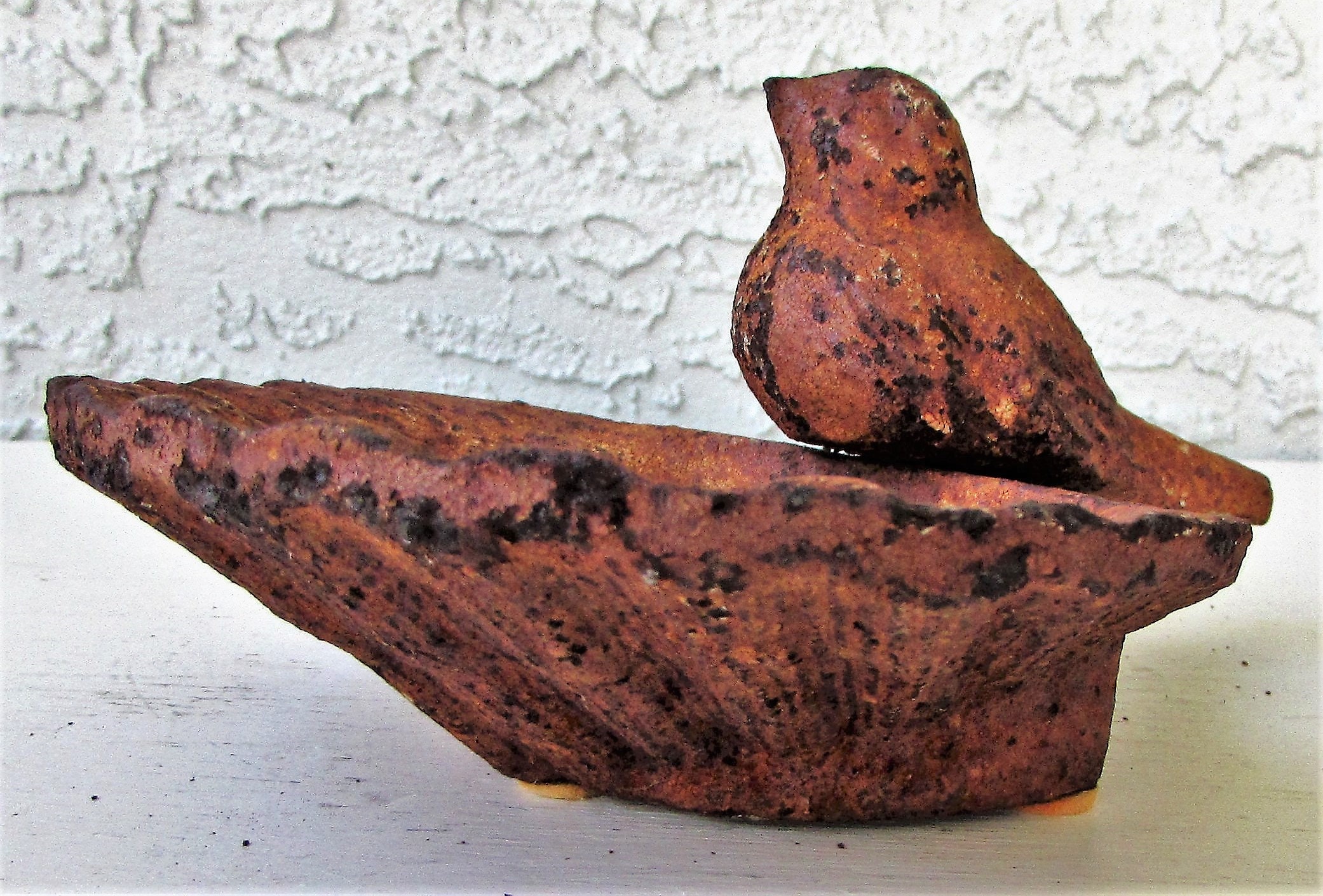 Vintage Cast Iron Bird Heavy Cast Iron Bird on a Shell | Etsy