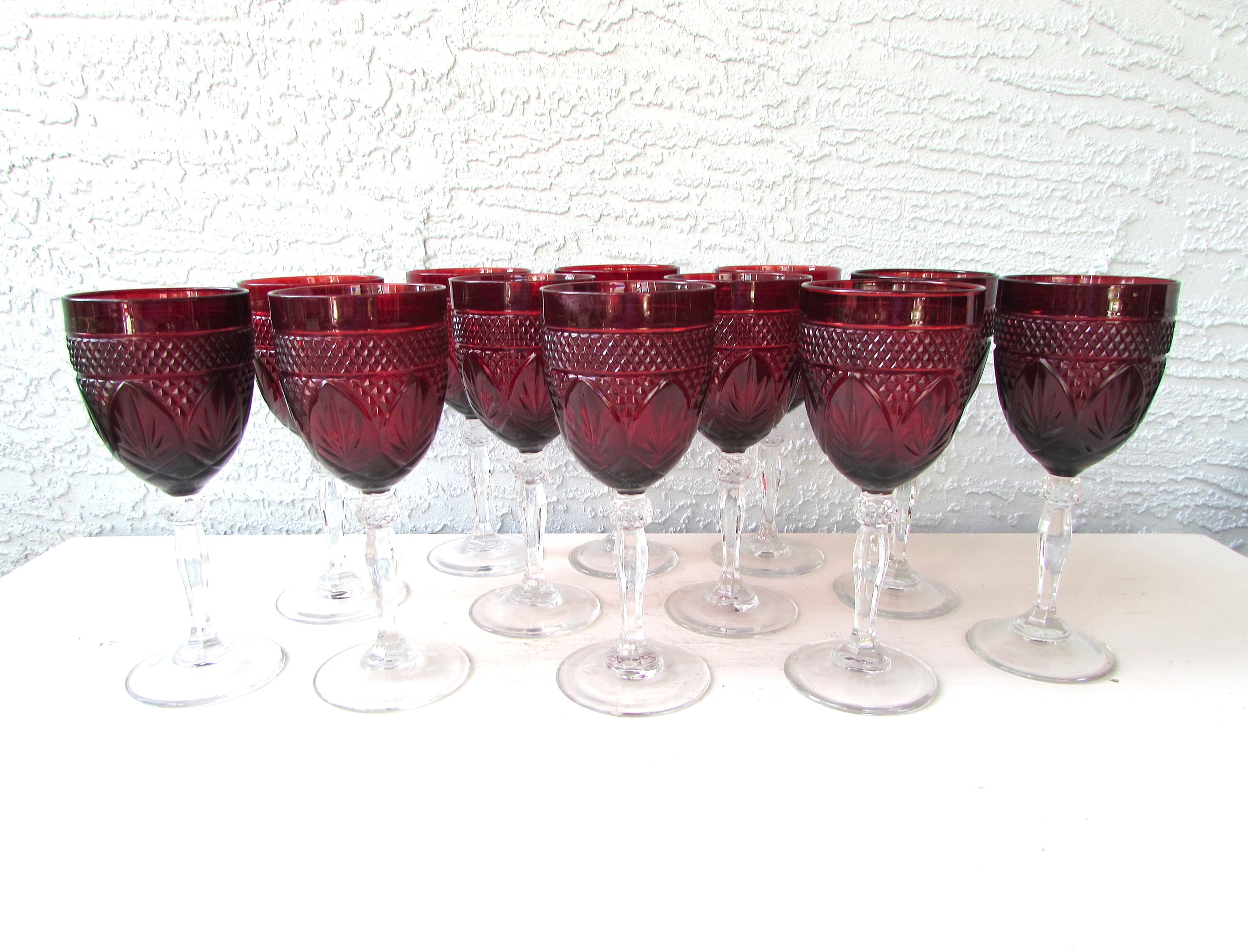 Antique Red Glass Goblets