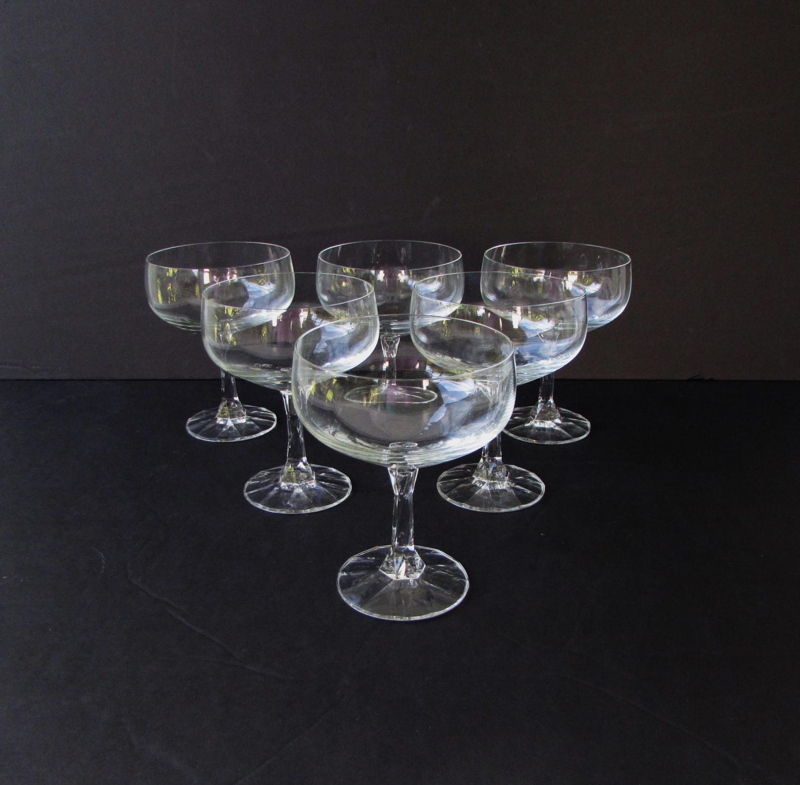 Vintage Coupe Champagne Glasses - Set of 6 Mid-century Hollywood ...