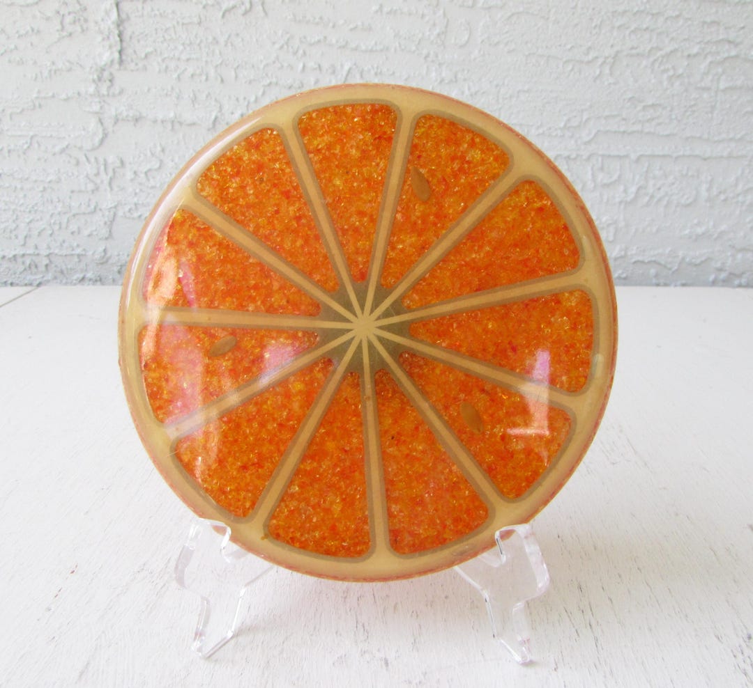 Vintage Orange Slice Acrylic Trivets -mid Century Modern - Bright ...