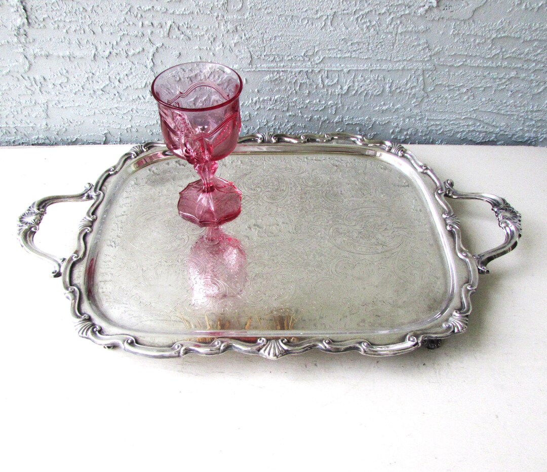 Large Vintage Silverplate Butler Tray -FB Rogers Silver Georgetown ...