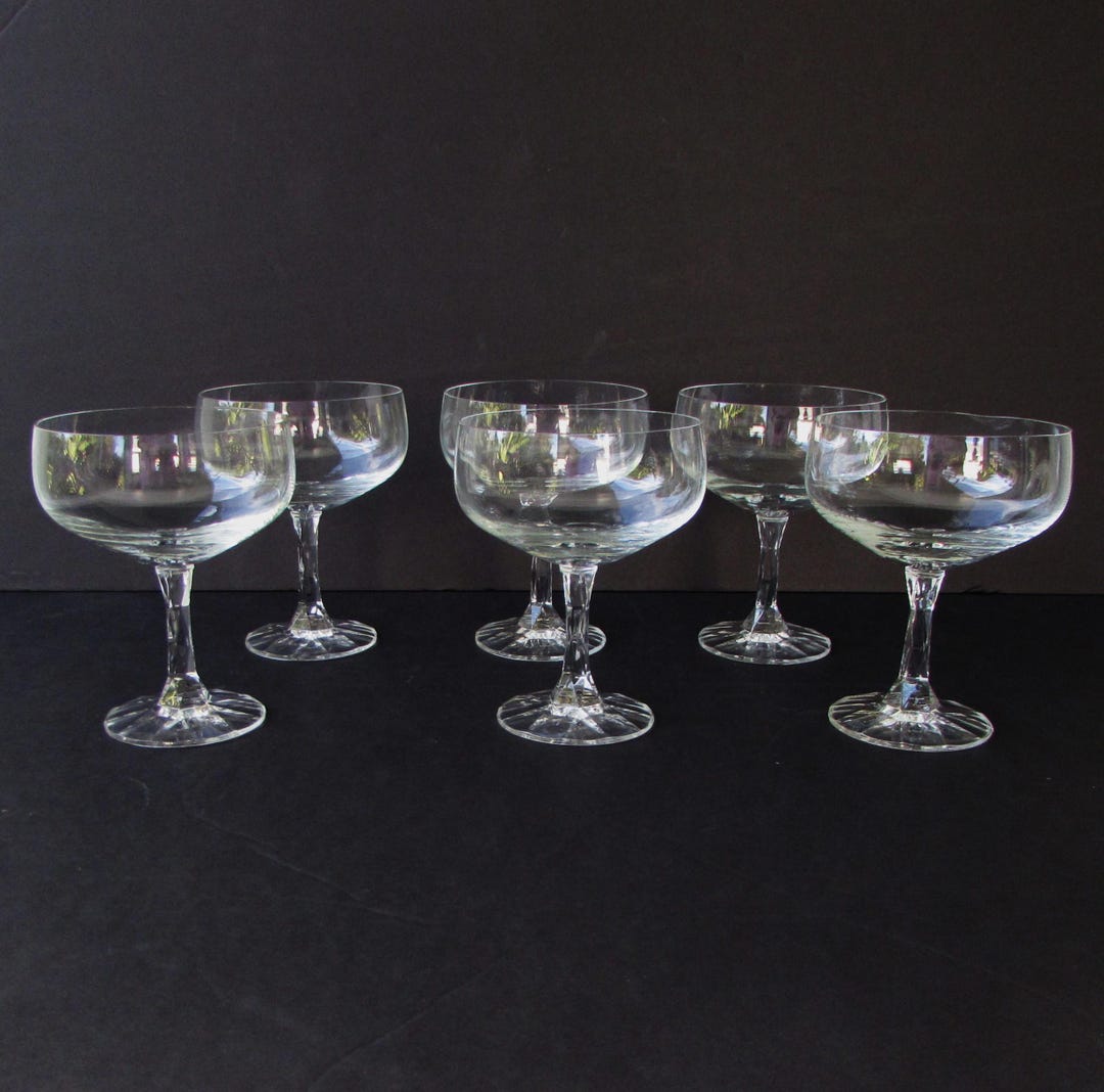 Vintage Coupe Champagne Glasses - Set of 6 Mid Century Modern Coupe ...