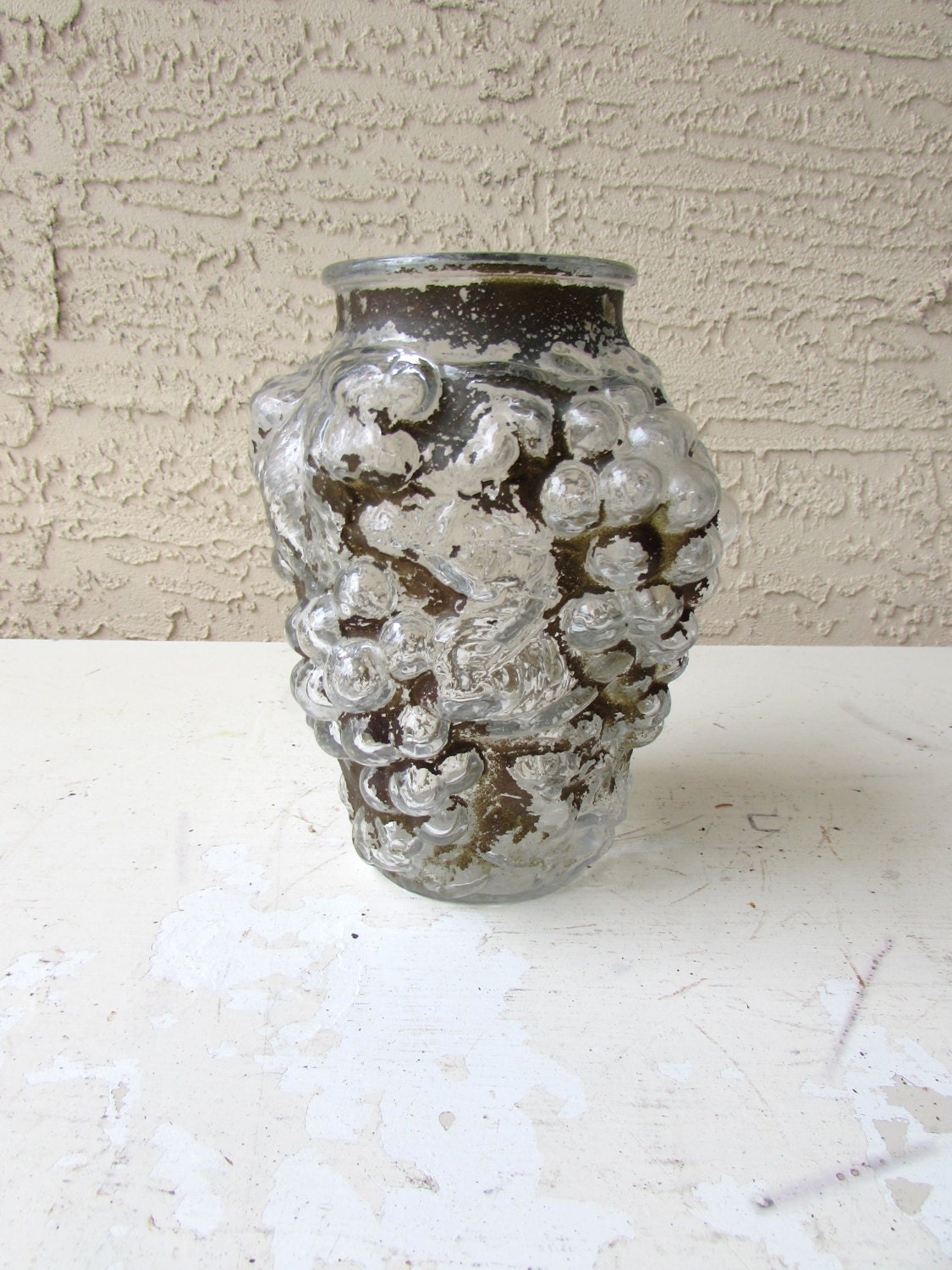 Early 1900s - Antique Goofus Glass Vase or Pickle Jar Pressed Glass ...