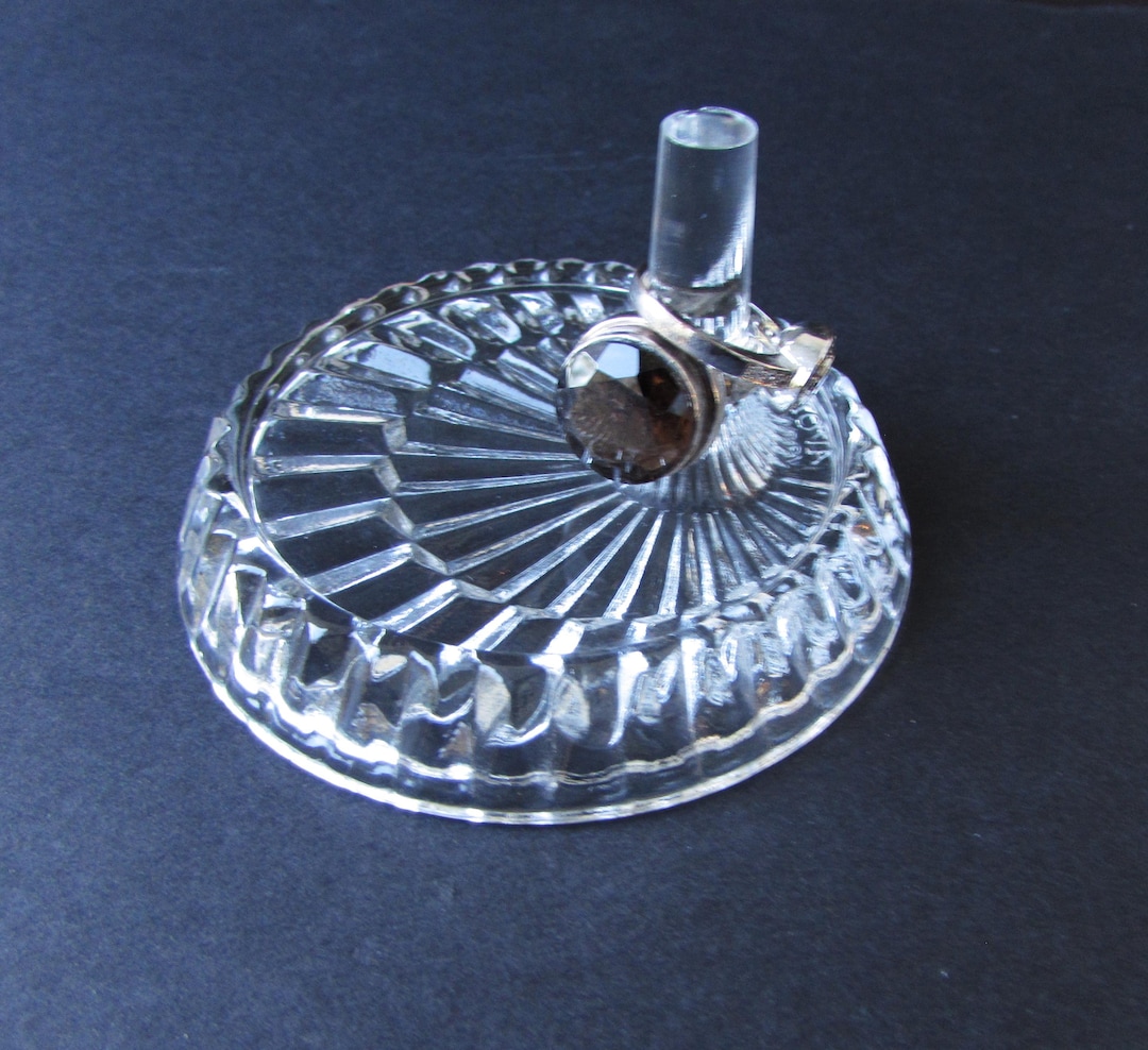 Vintage Pressed Glass Ring Dish: Mid-century Modern Stacking Jewelry ...