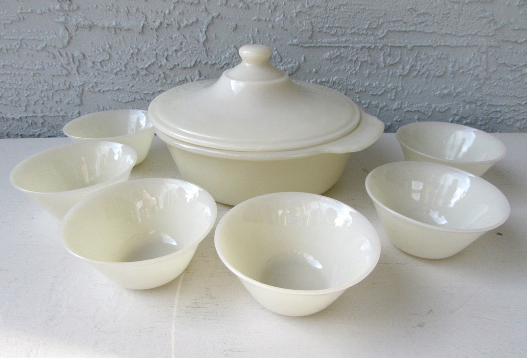 Vintage Fire King Casserole Set Cream Fire King Set Lidded - Etsy