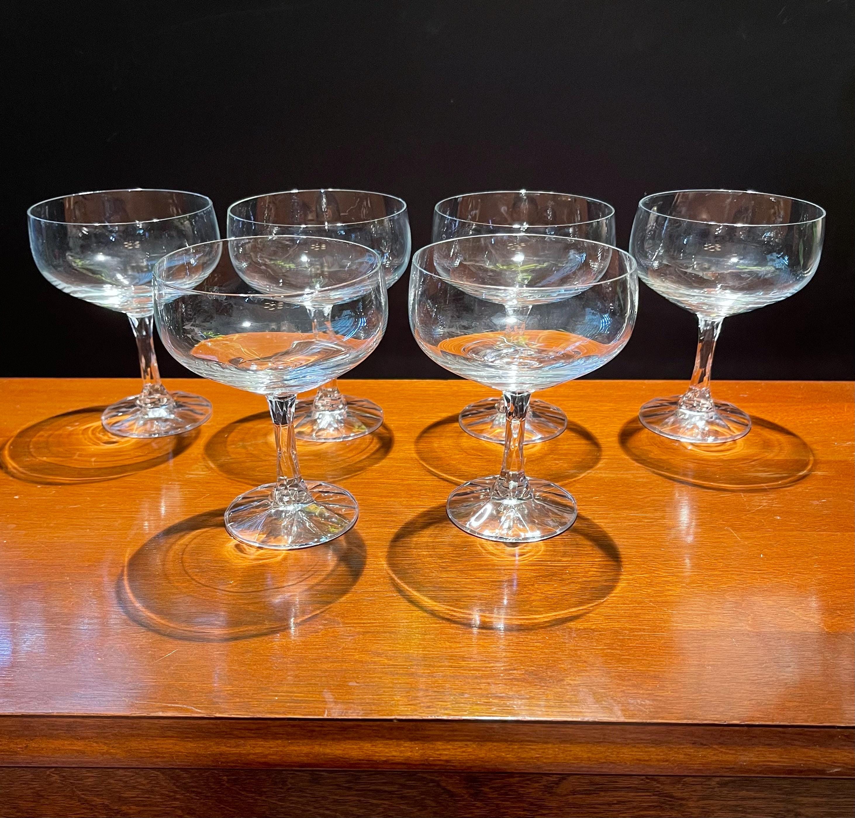 Vintage Coupe Champagne Glasses - Set of 6 Mid-century Hollywood ...