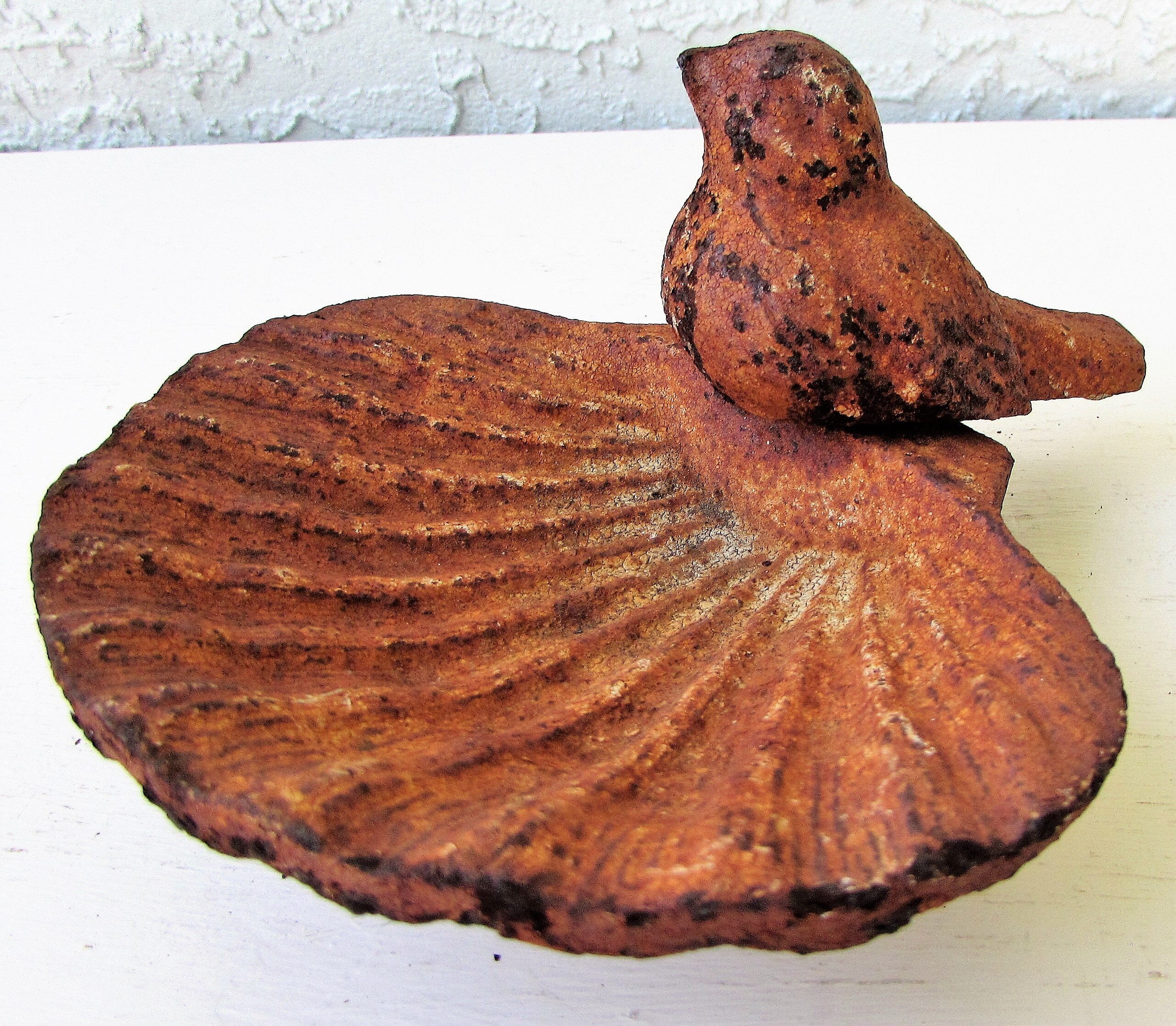 Vintage Cast Iron Bird Heavy Cast Iron Bird on a Shell | Etsy