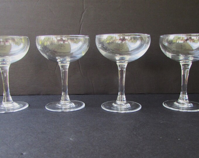 Reserved Set of 4 Vintage Mid Century Modern Coupe Champagne Glasses ...