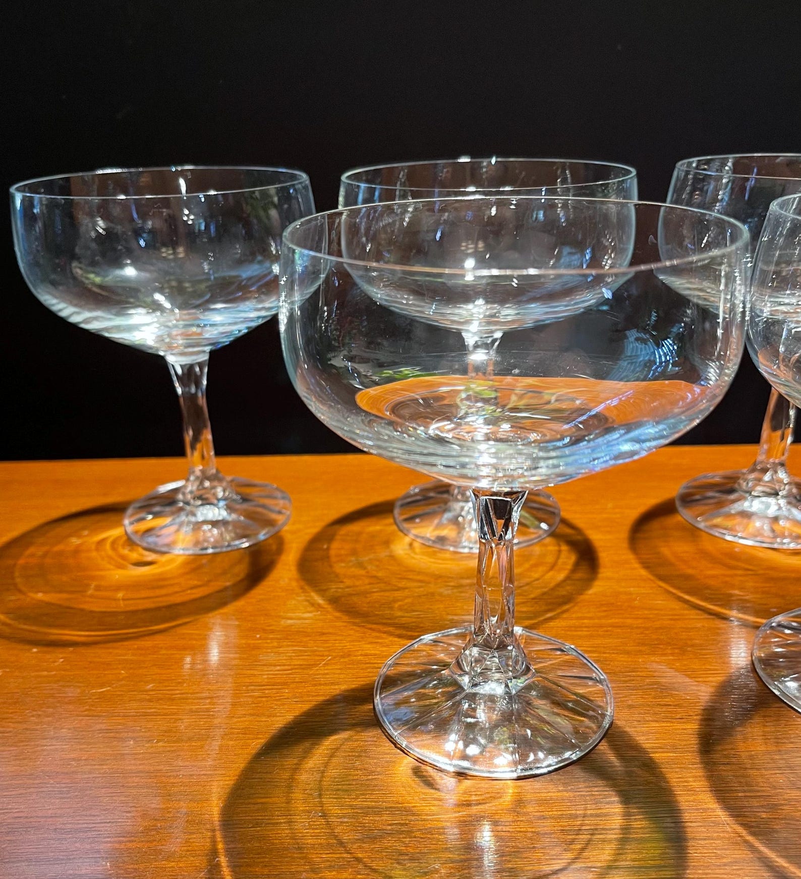 Vintage Coupe Champagne Glasses - Set of 6 Mid-century Hollywood ...
