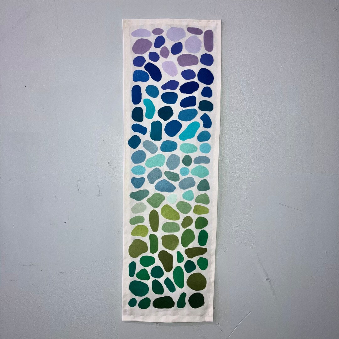 Ombre Sea Glass Fabric Collage Wall Hanging Tapestry - Etsy