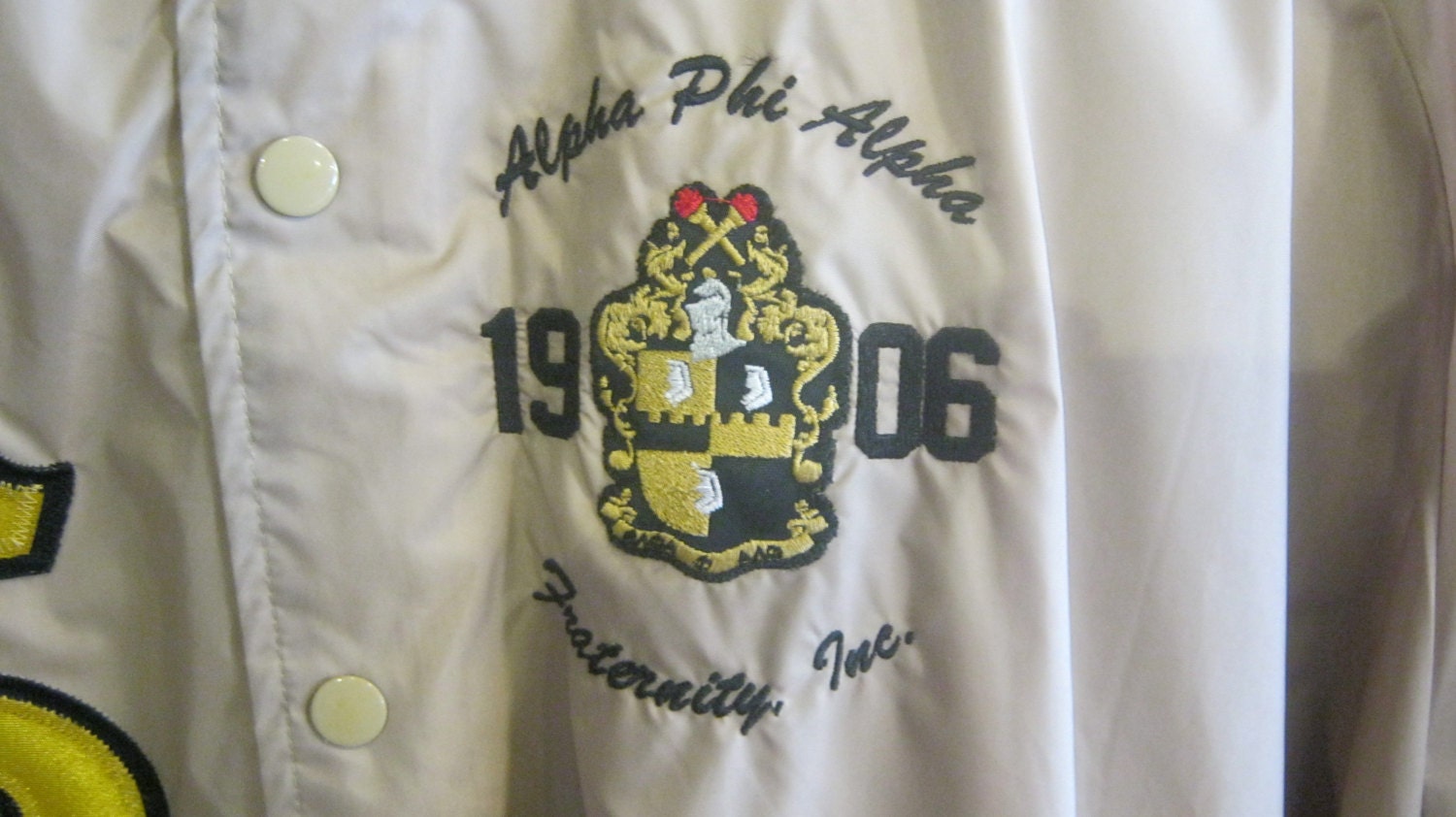 Alpha Phi Alpha Line Jacket With Stitched Letters and Crest, Size 6XL ...
