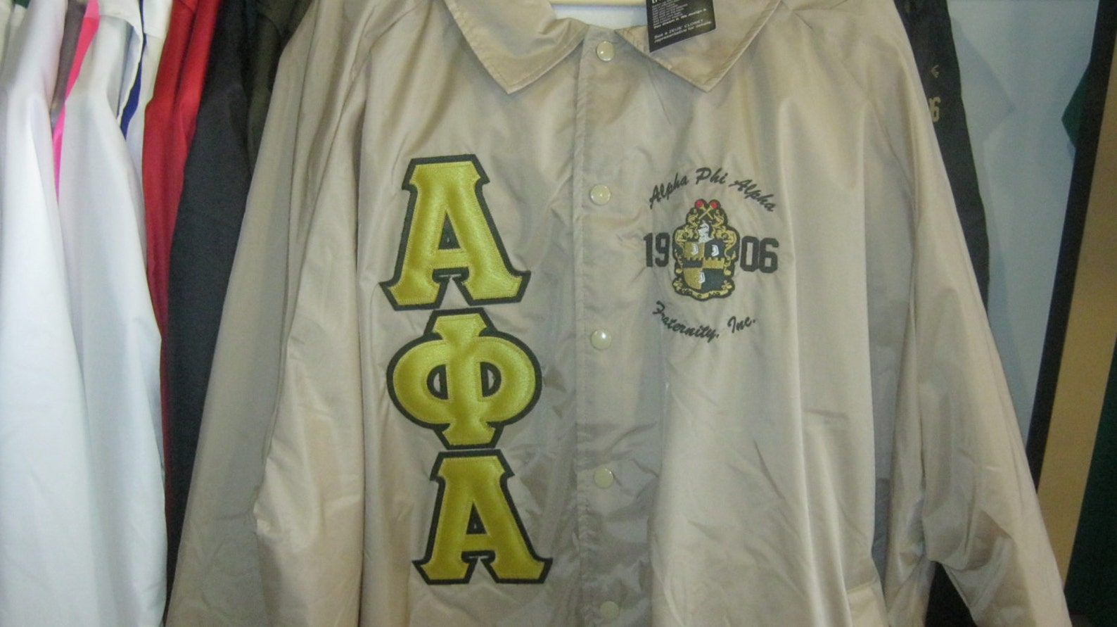 Alpha Phi Alpha Line Jacket With Stitched Letters and Crest, Size 6XL ...