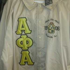 Alpha Phi Alpha Line Jacket With Stitched Letters and Crest, Size 6XL ...