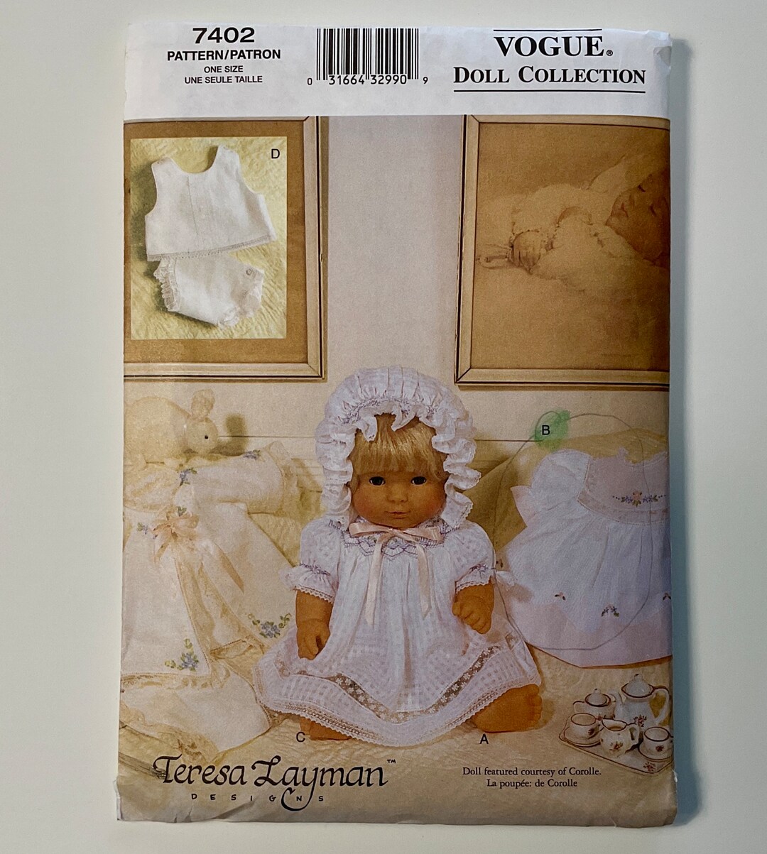 Vintage Baby Doll Heirloom Sewing Pattern, Vogue 7402, Smocked and ...