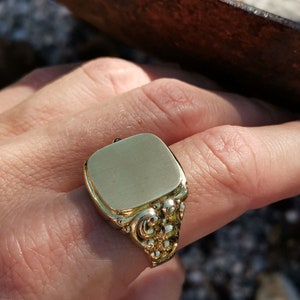 Vintage German Men's Signet Ring, 8k Gold, US Size 12 - Etsy