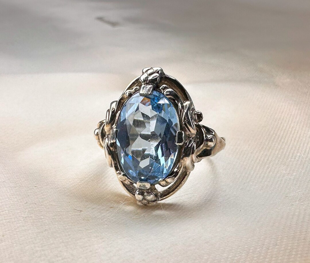 Antique German 935 Silver Topaz Ring, Art Deco Ring, US Size 6 3/4 - Etsy