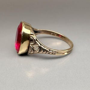 Antique 8k Gold Ruby Ring, German Art Deco Ring, US Size 6 1/2 - Etsy