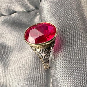 Antique 8k Gold Ruby Ring, German Art Deco Ring, US Size 6 1/2 - Etsy