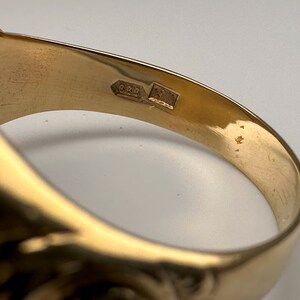 Vintage German Men's Signet Ring, 8k Gold, US Size 12 - Etsy