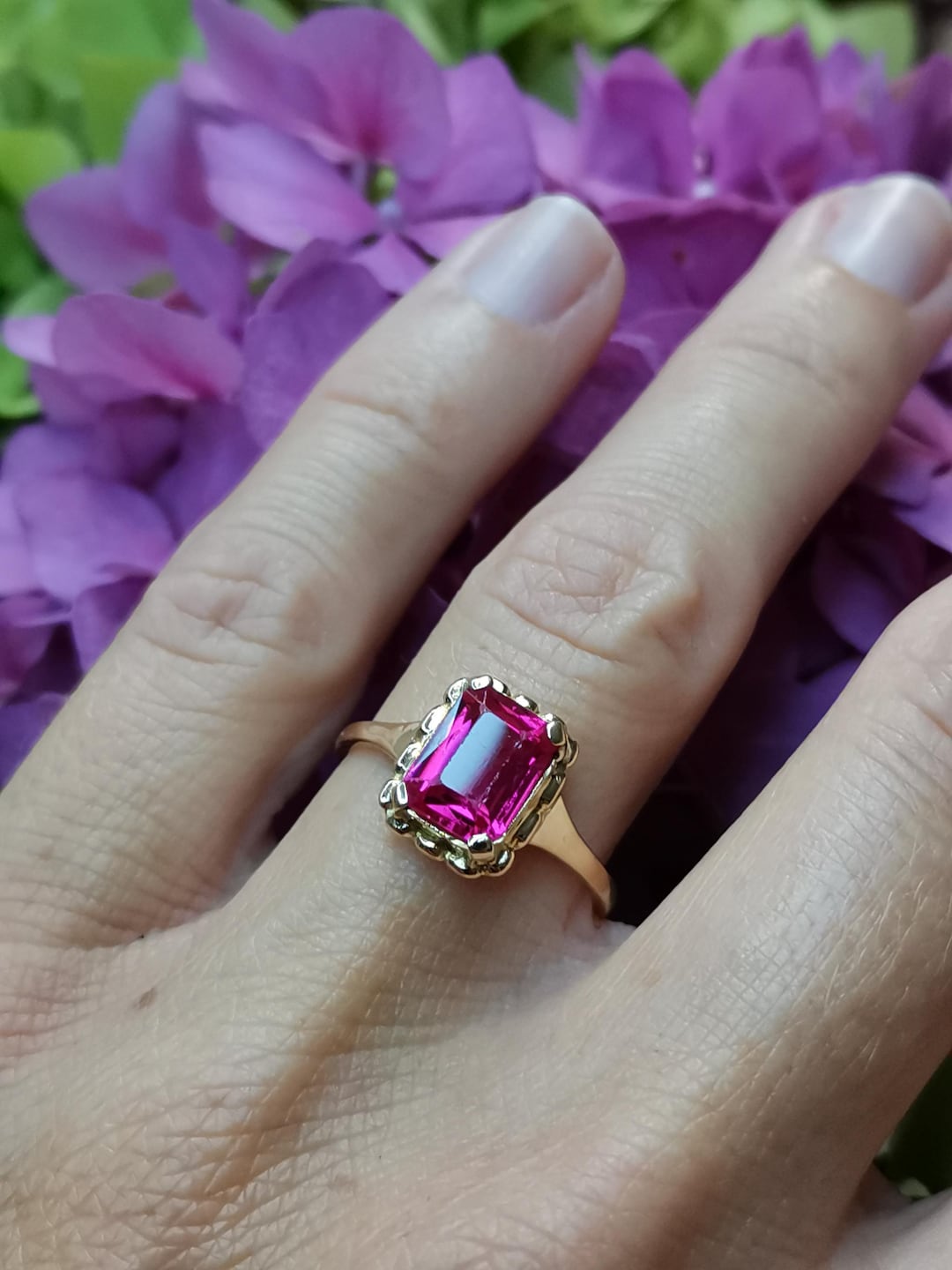 Antique German 14k Gold Ruby Ring, US Size 6 3/4 - Etsy