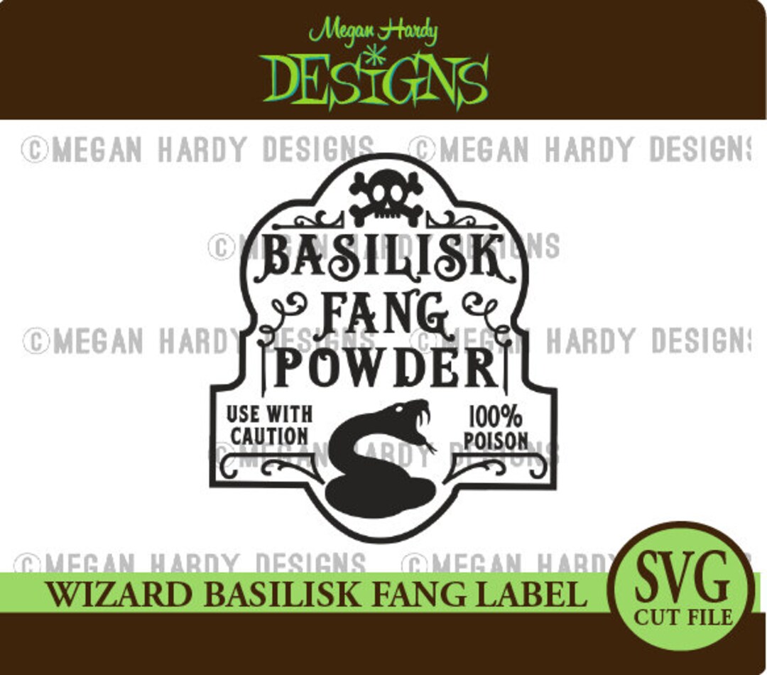 Wizard Basilisk Fang Label SVG - Etsy