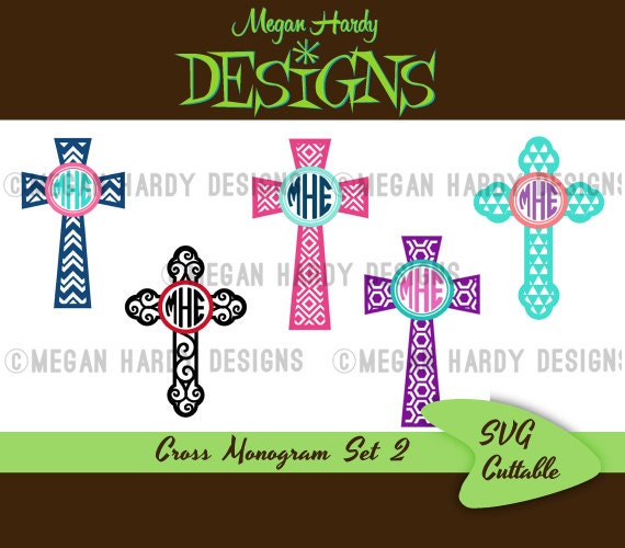 Cross Monogram Set 2 SVG | Etsy