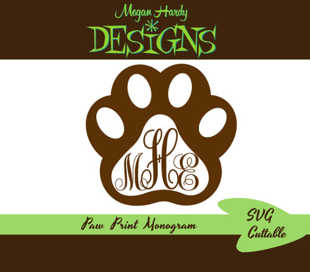 Paw Print Monogram SVG - Etsy