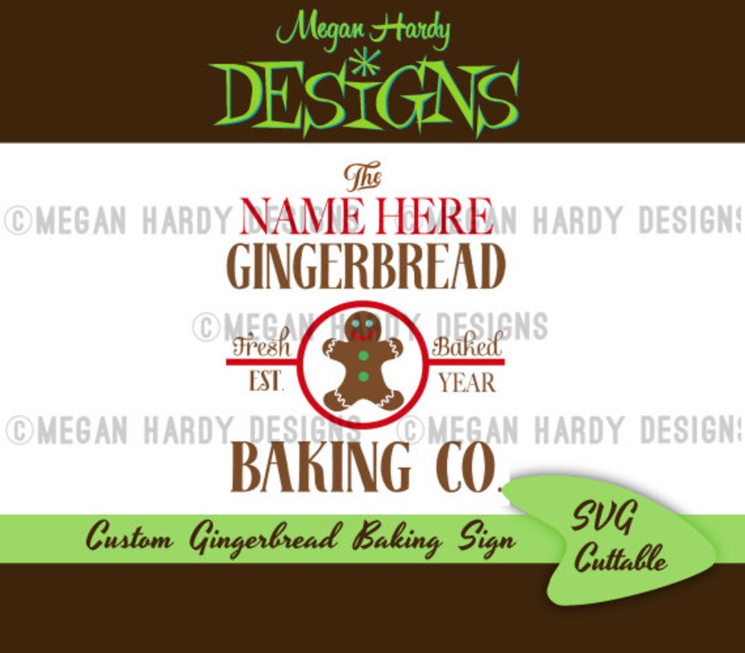 Custom Gingerbread Baking Company Sign SVG - Etsy
