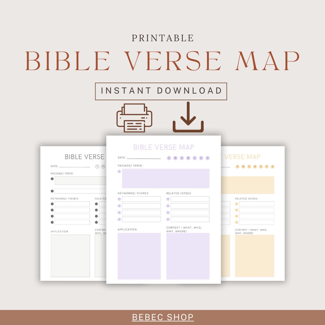 Bible Verse Mapping Printable, Bible Verse Mapping Journal, Bible Verse ... Bible Verse Mapping Printable, Bible Verse Mapping Journal, Bible Verse ...