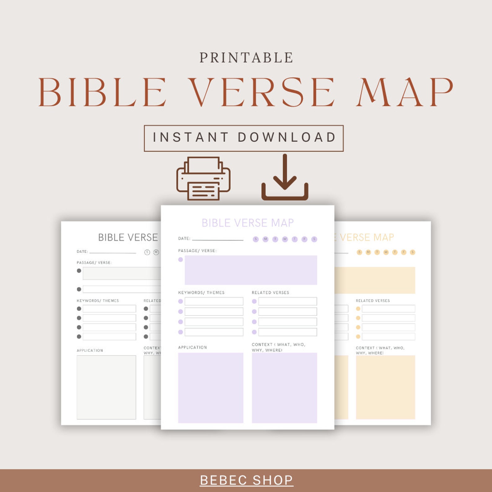 Bible Verse Mapping Printable, Bible Verse Mapping Journal, Bible Verse ...