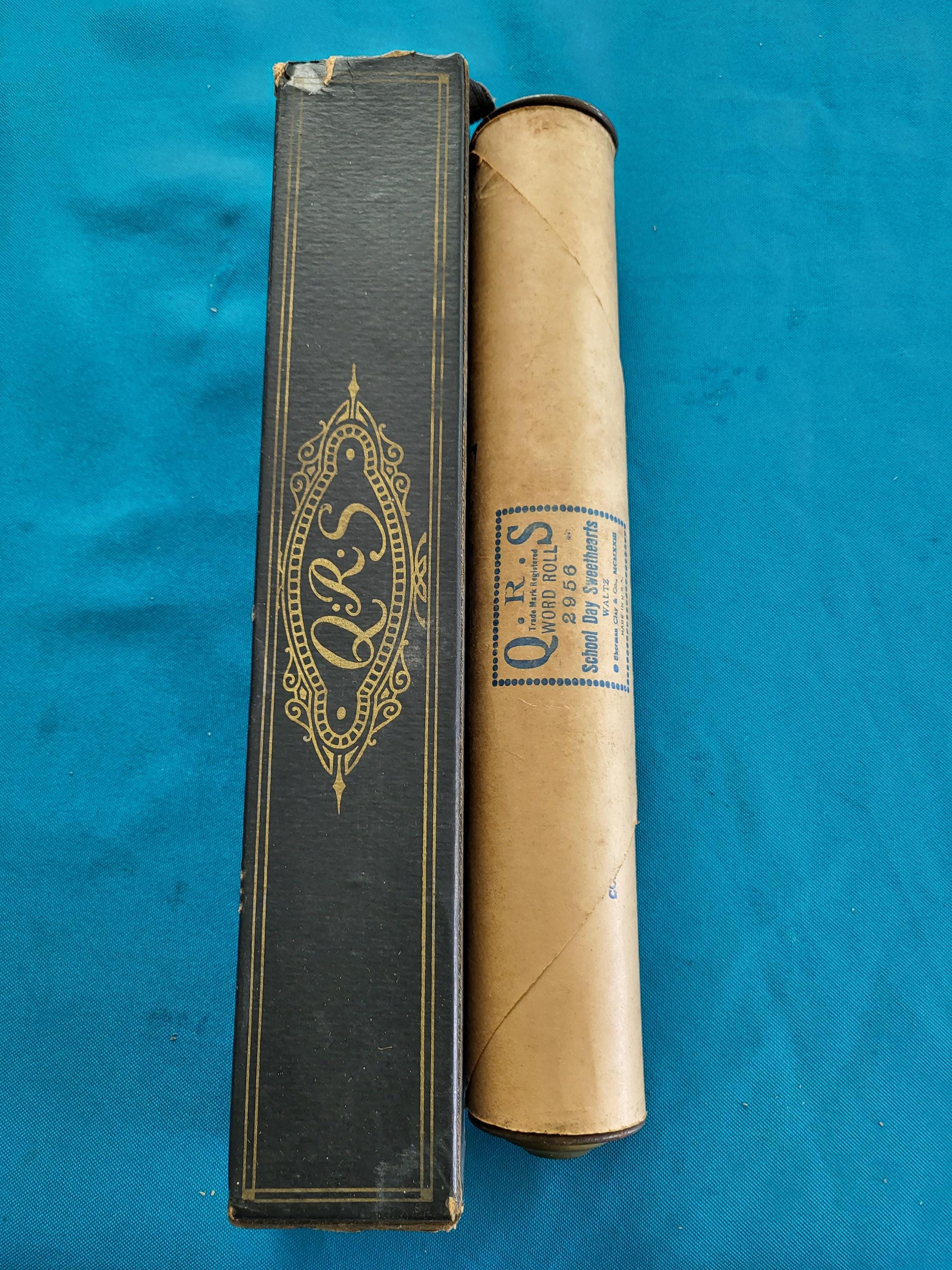 Rare! 101 Years Old QRS PLAYER PIANO Word Roll "school Day Sweethearts ...