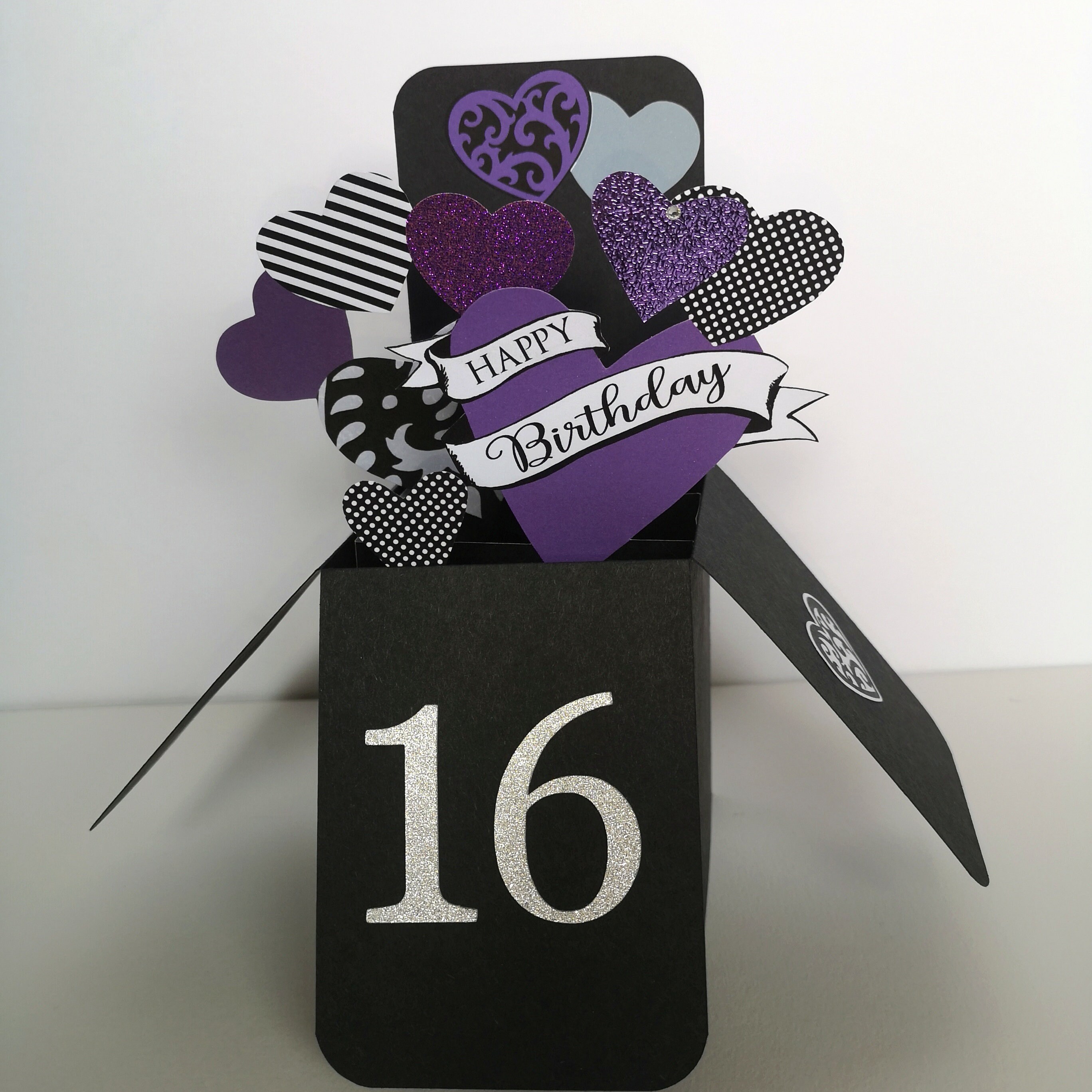 Pop up Birthday Card Goth Goth Tattoo Rock N Roll Purple Black | Any ...