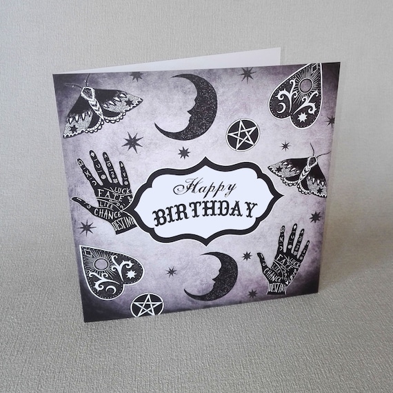 Mystical Birthday Card Witch Occult Gothic Tattoo Grunge Goth | Etsy UK