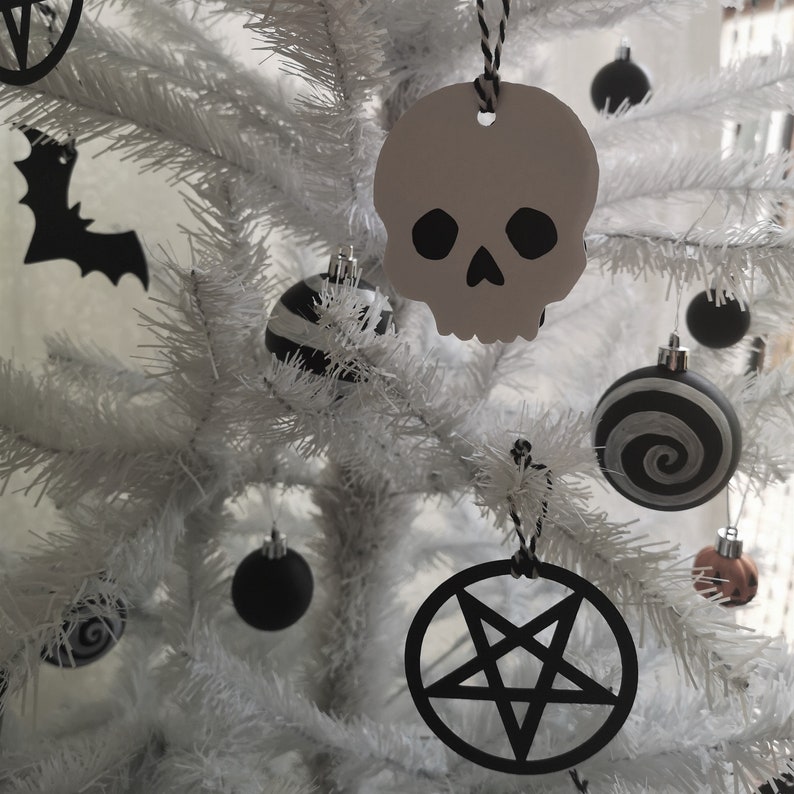 Gothic Christmas Tree Decorations Gothmas Hexmas Bats Skulls - Etsy UK