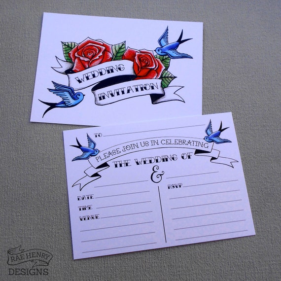 Tattoo Wedding Invitations With Paper