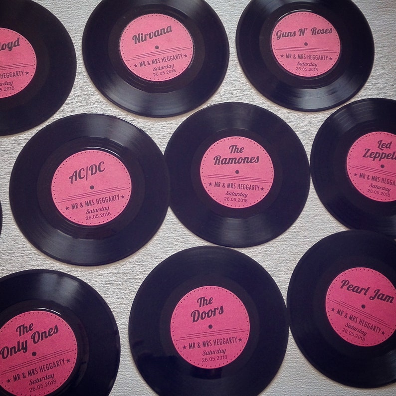 Real Vinyl Record Table Names Custom Wedding Party 7 inch | Etsy