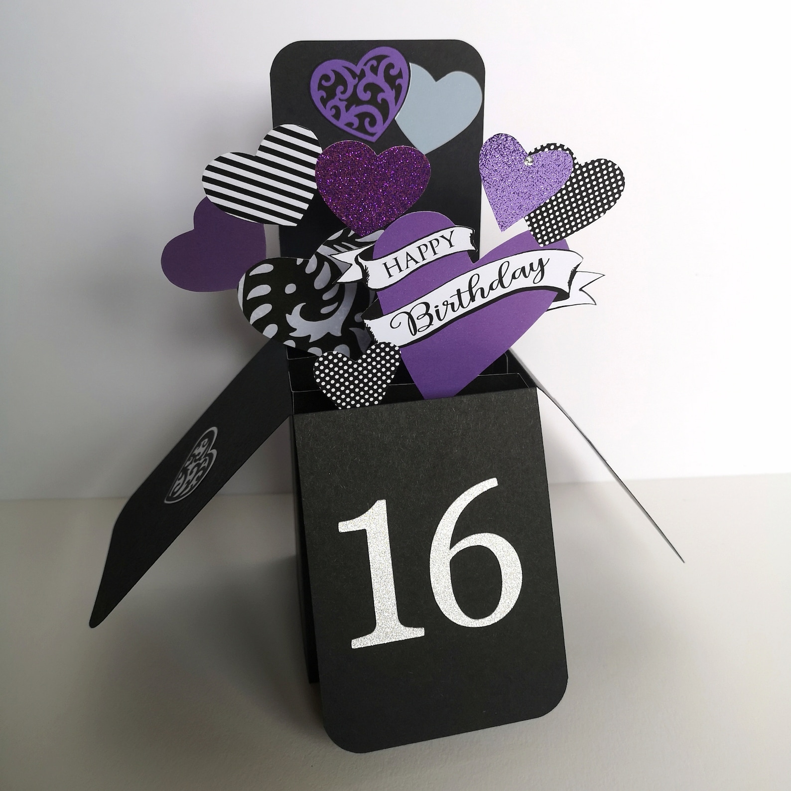 Pop up Birthday Card Goth Goth Tattoo Rock N Roll Purple Black | Any ...
