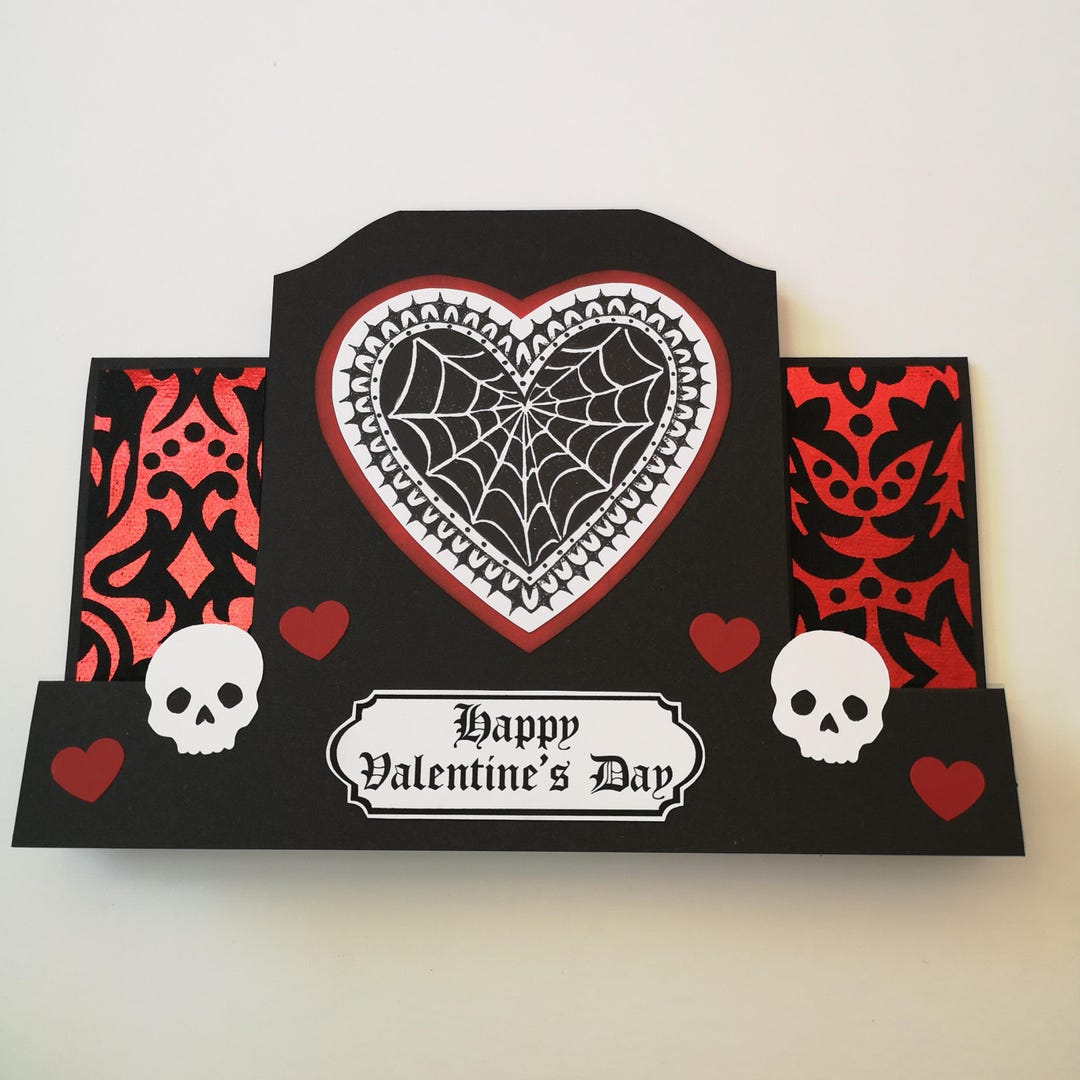 Goth Valentine Card Pop up 3D - Etsy