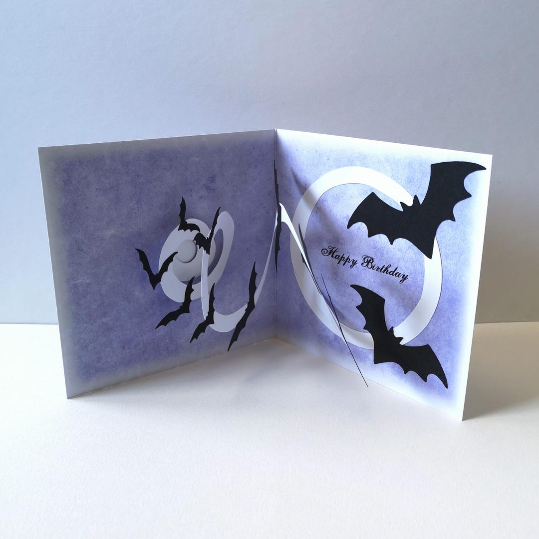 3D Pop up Bats Birthday Card: Gothic Purple Spiral Design - Etsy UK