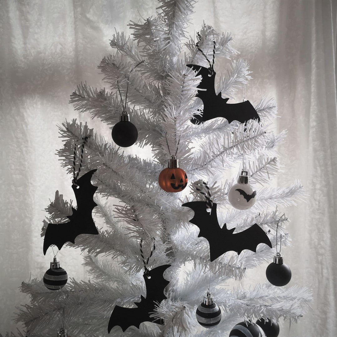 Bat Christmas Tree Ornaments Decorations Goth Gothic Spooky Branch Home ...