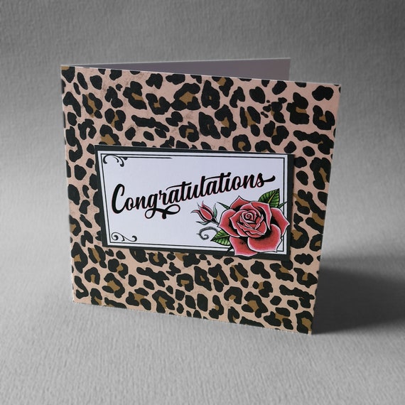Leopard Print Congratulations Card Tattoo Goth Rockabilly Rock - Etsy