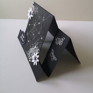 Gothic Birthday Card Pop up 3-D Cobweb Moth Purple Black Goth ...