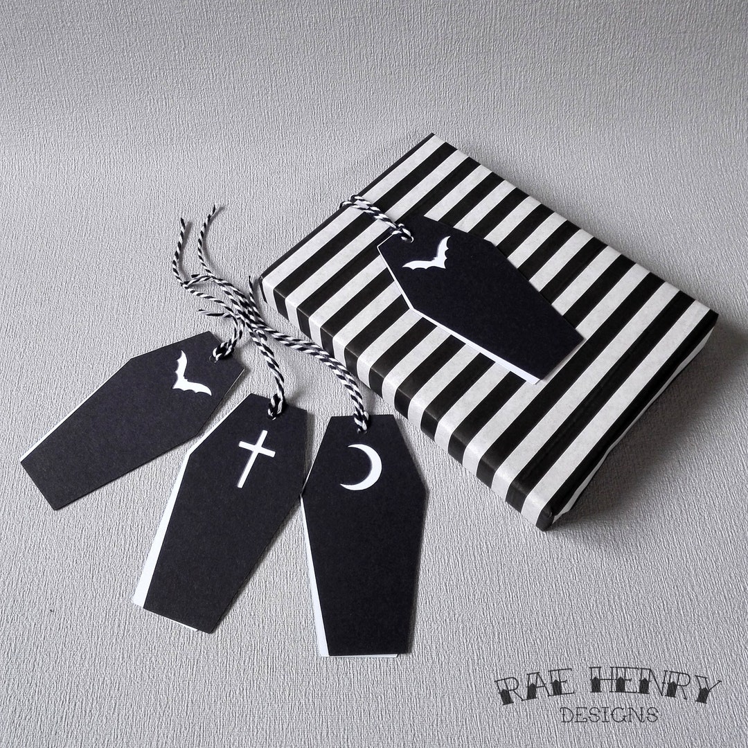 Gothic Coffin Gift Tags X6 //white Purple or Red // Goth Gothic ...