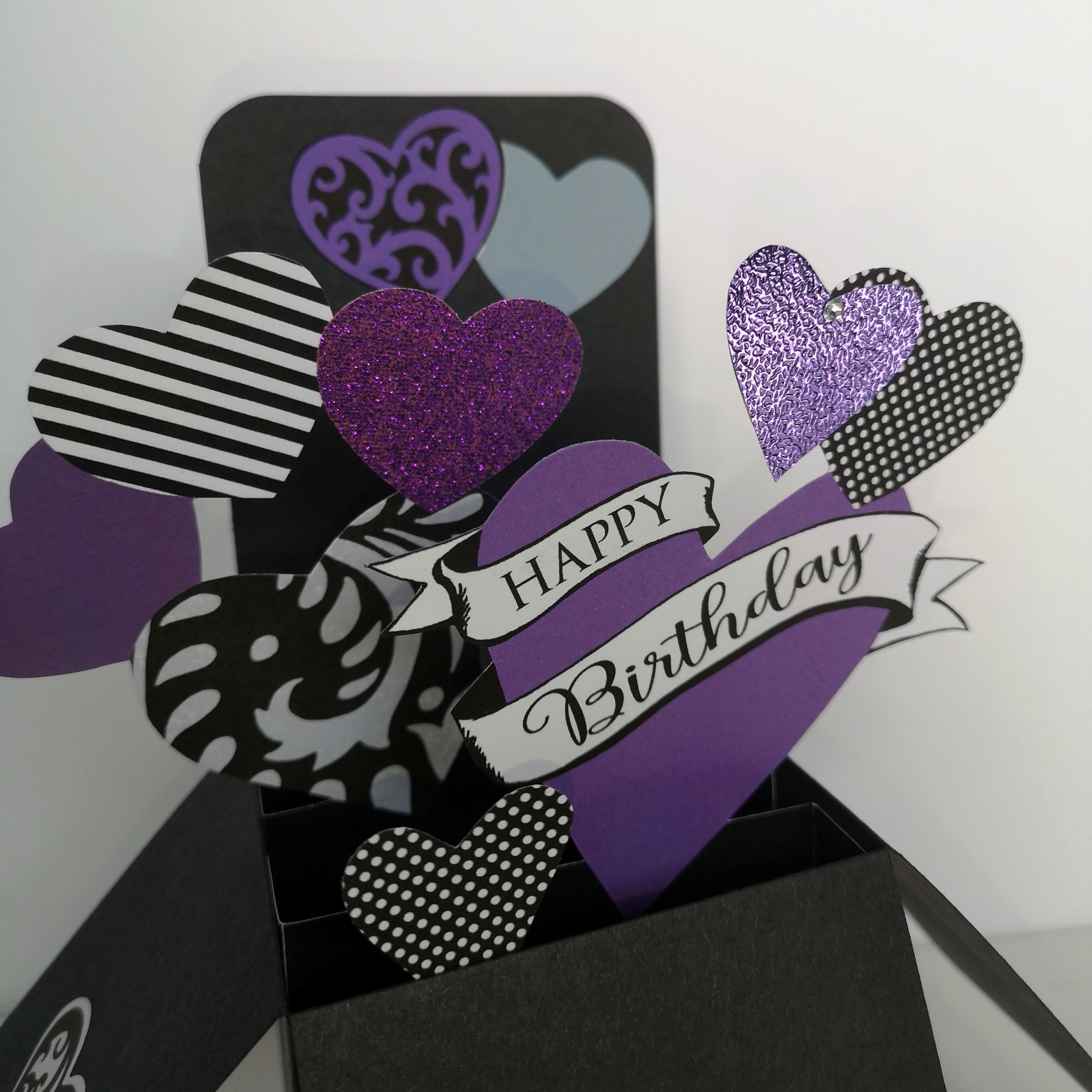 Pop up Birthday Card Goth Goth Tattoo Rock N Roll Purple Black | Any ...