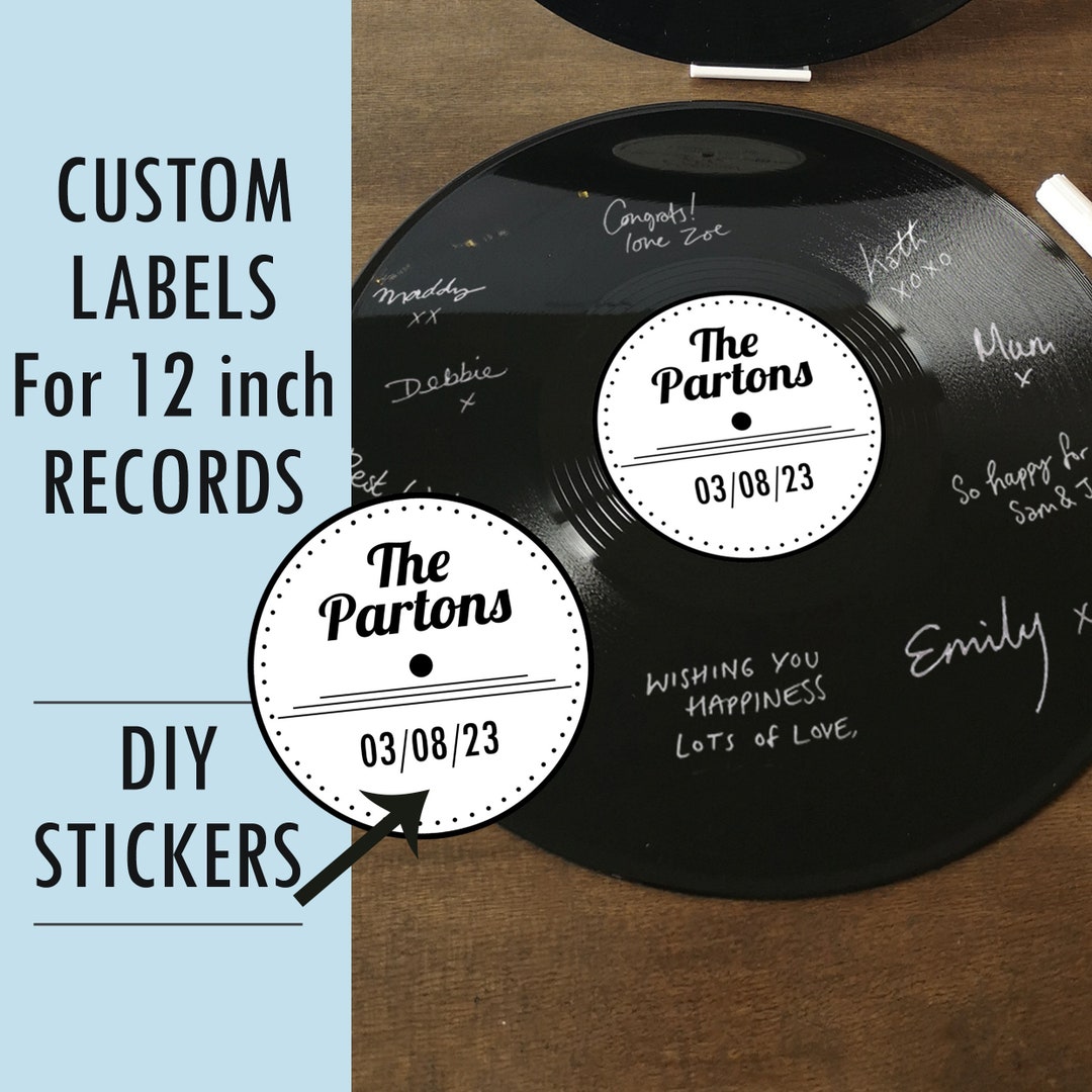 Record Guest Book Label STICKERS for 12" Vinyl LP Personalised Sign ...