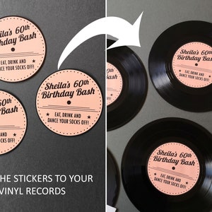 Personalised Record Label STICKERS for 7" Vinyl Record Table Names ...