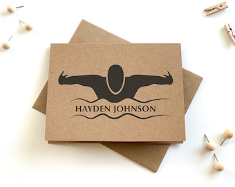 Freestyle Swimming Cards With Envelopes Recycled Swim Thank - Etsy